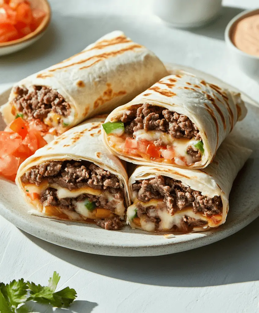 Cheesy Beef Fiesta Wraps Recipe - cookingwithtina.com