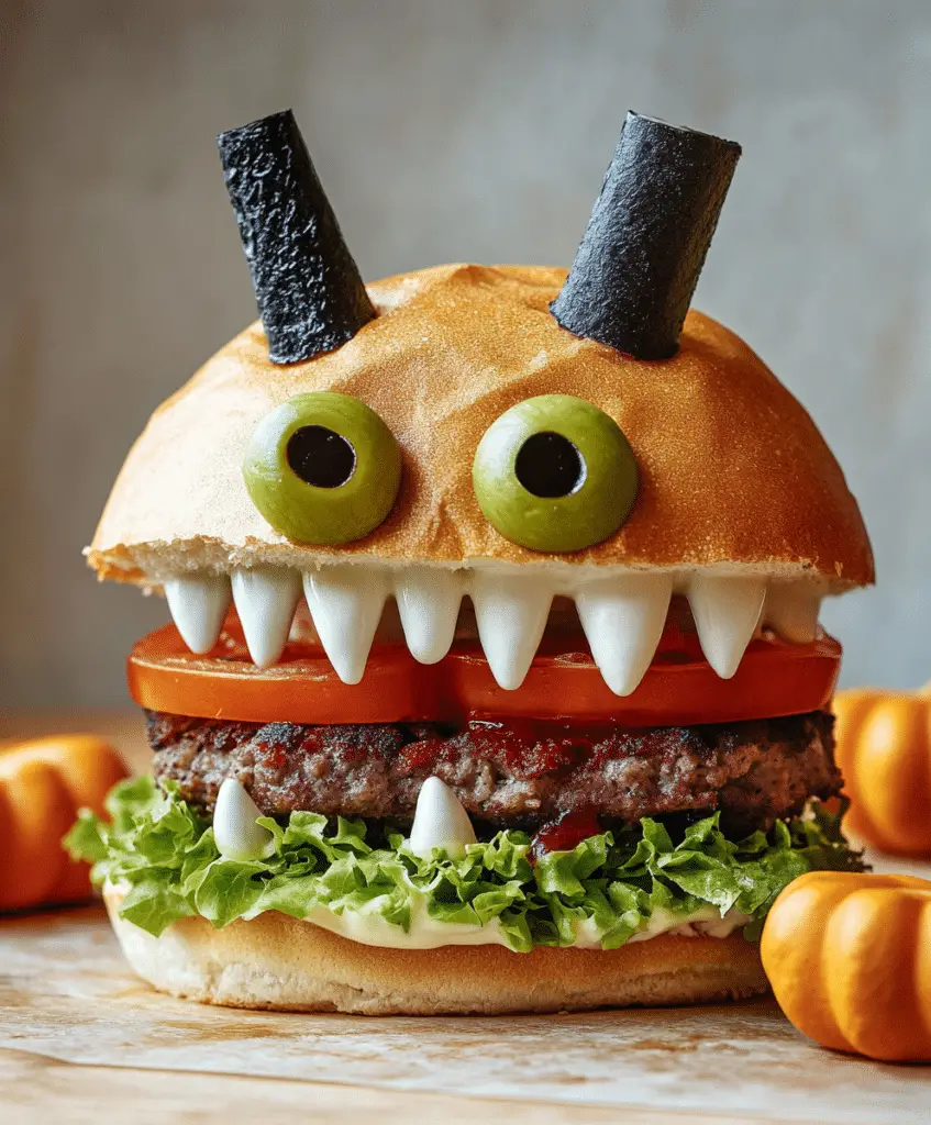 Halloween Monster Burgers Recipe - cookingwithtina.com