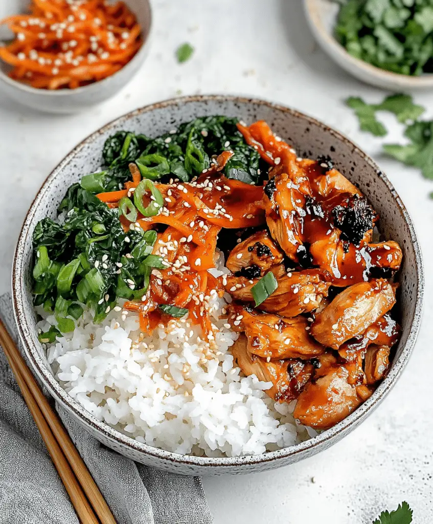 Korean Chicken Rice Bowls Recipe - cookingwithtina.com