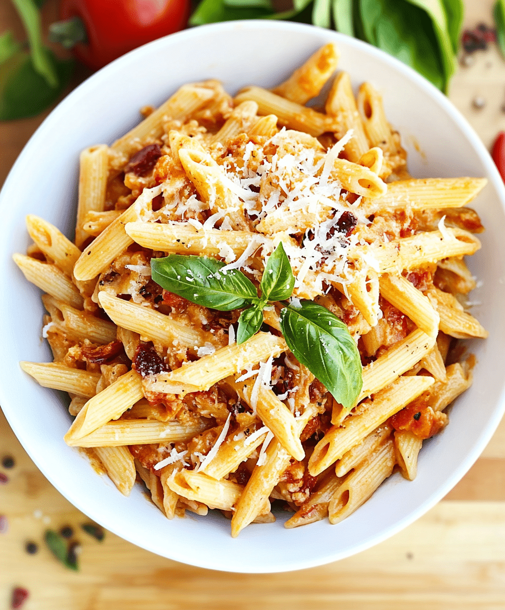Summer Roasted Red Pepper Penne Pasta Recipe - cookingwithtina.com
